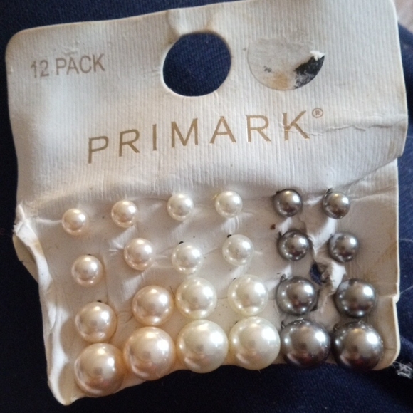 Primark | Other | Primark White And Silver Pearl Stud Earrings Set ...